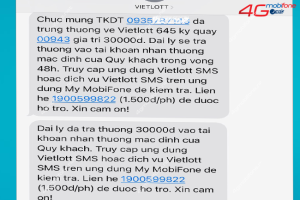 Chỉ bạn cách nhận thưởng Vietlott SMS đầy đủ các giải